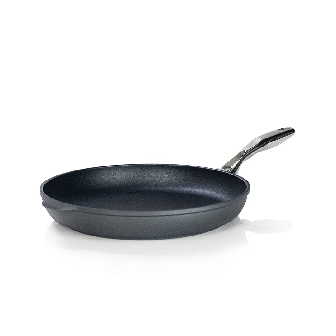 Swiss Diamond 12.5 Inch Frying Pan Nonstick Diamond Coated Aluminum with Stainless Steel Handle Dishwasher/Oven Safe Grey