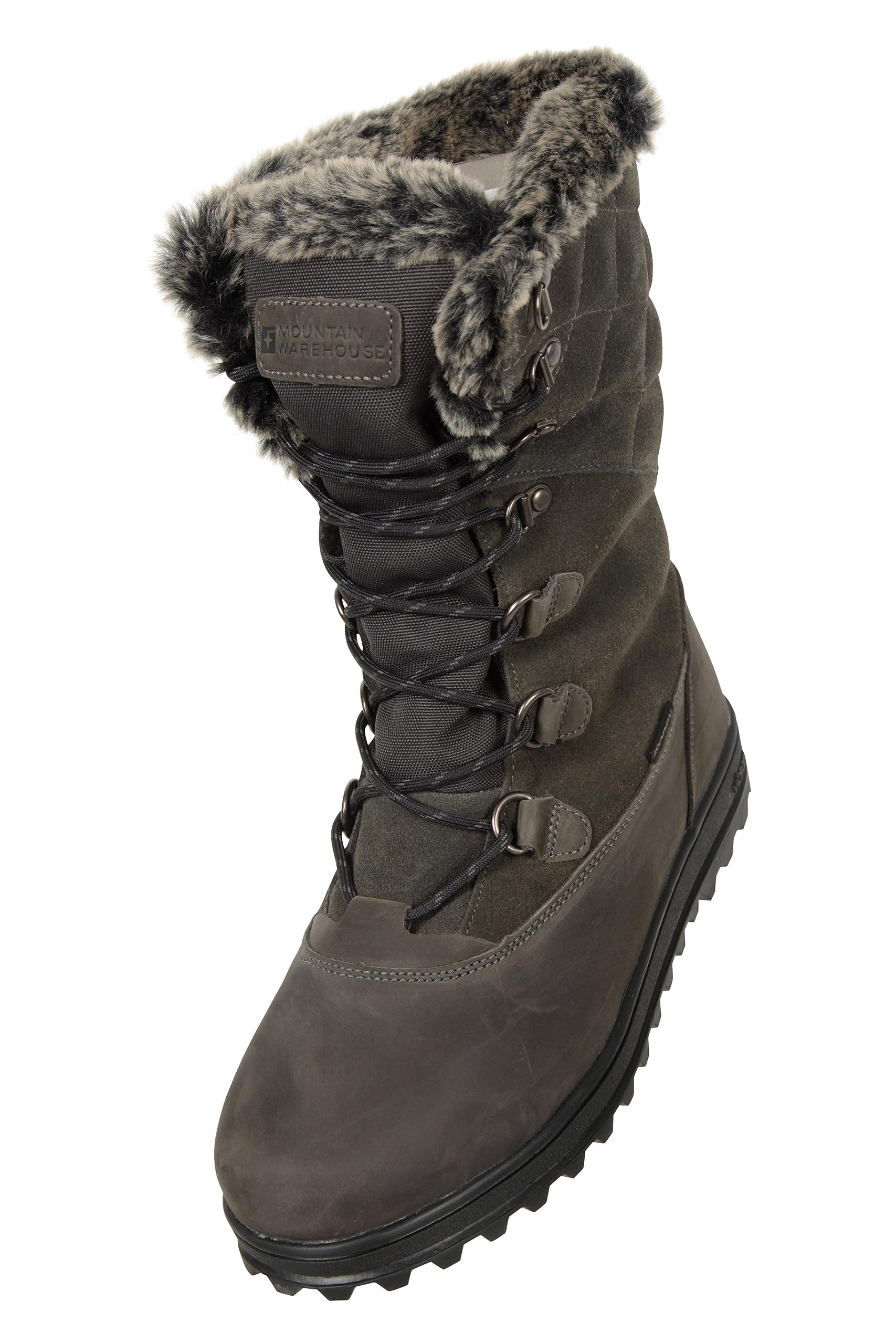 Mountain Warehouse Vostock Womens Snow Boots - IsoDry & Vibram Sole Grey Womens Shoe Size 8 US