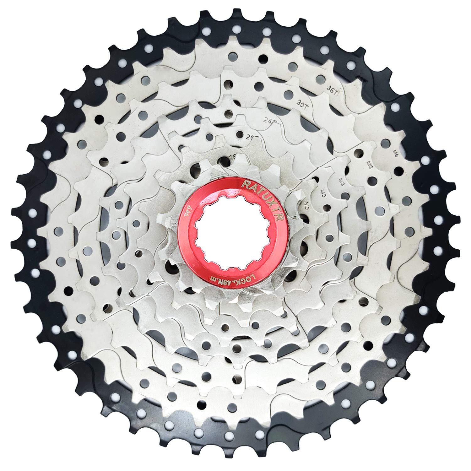 RATUXTR 8 Speed Cassette for Mountain Bike, 11-42T Mountain Bicycle 8 Speed Cassette Flywheel Fit for MTB BMX Road Bicycle, Super Light