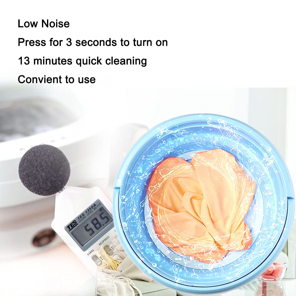 Portable Washing Machine,Mini Folding Washing Machine,Lightweight Compact Washing Machine for Baby Clothes Underwear Camping Travelling Apartment Dorms 7L 1.9KG (Blue)