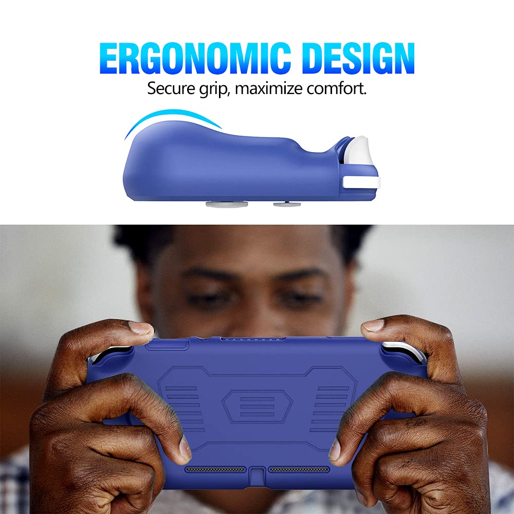 MoKo Grip Case Compatible with Switch Lite, Anti-Collision Non-Slip Shockproof Silicone Case Cover Shell Compatible with Switch Lite 2019 - Gray