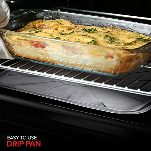 Stock Your Home Disposable Foil Oven Liners (10 Pack) Aluminum Foil Oven Liners for Bottom of Electric Oven & Gas Oven, Reusable Oven Drip Pan Tray for Cooking and Baking, Disposable Baking Mats