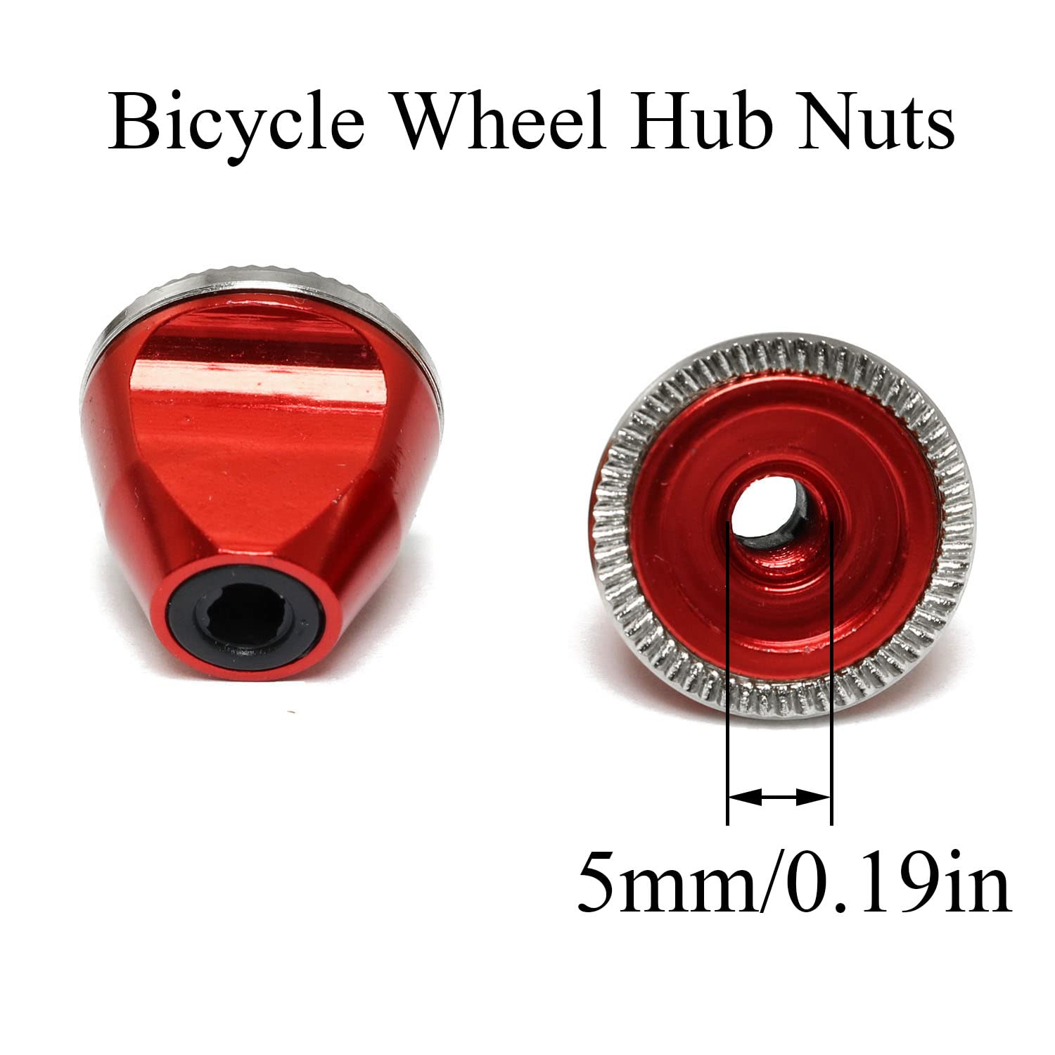 Pro Bamboo Kitchen 2pcs Bicycle Quick Release Lever Nut Red M5 Screw Non-Slip Nut Mountain Bike Quick Release Shaft All Aluminum Alloy Nut for Fixed Gear Road Bike Modified Parts