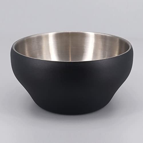 Stainless Steel Double-wall Vacuum Insulated Bowl, 24 oz, Perfect bowls for serving ice cream, hot soup, or queso (1 Pack, Black)