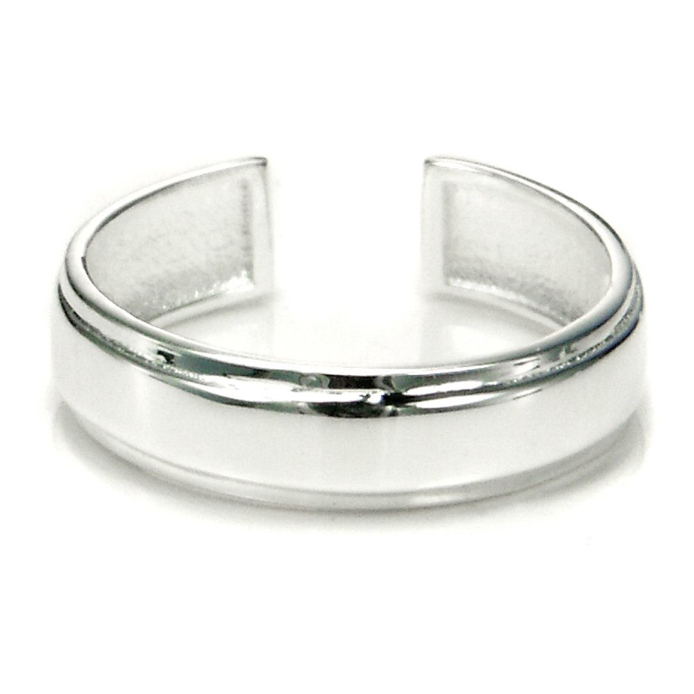Metal Factory Sterling Silver Plain Adjustable Toe Band Ring w/raised center