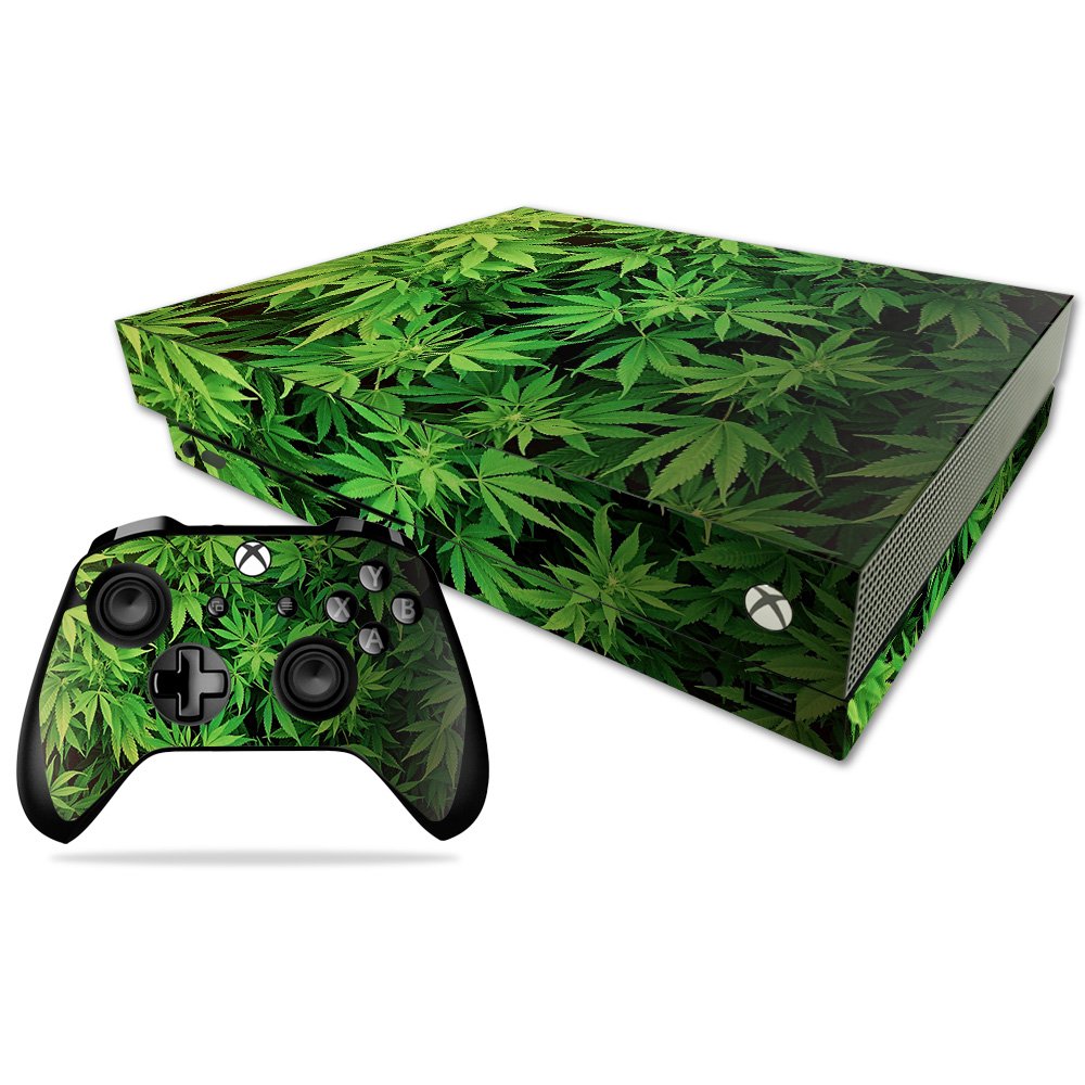 MightySkins Skin Compatible with Microsoft Xbox One X - Weed | Protective, Durable, and Unique Vinyl Decal wrap Cover | Easy to Apply, Remove, and Change Styles | Made in The USA