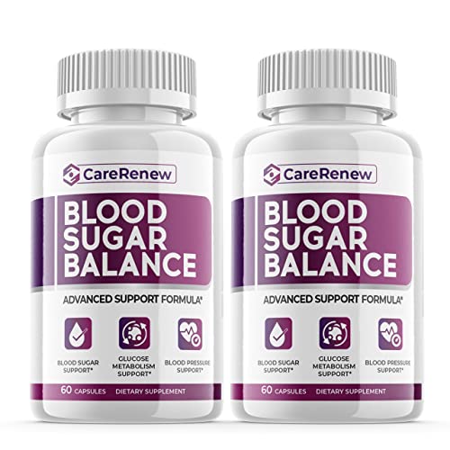 Official CareRenew Sugar Support Capsules - Care Renew Bl00d Gluc0se Sugar Balance Support Supplement (2 Bottles of 60 Capsules)