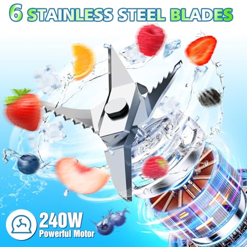 Portable Blender, Portable Blender for Shakes and Smoothies, Personal Size Blender with USB Rechargeable, BPA Free Mini Blender for Kitchen/Travel/Gym