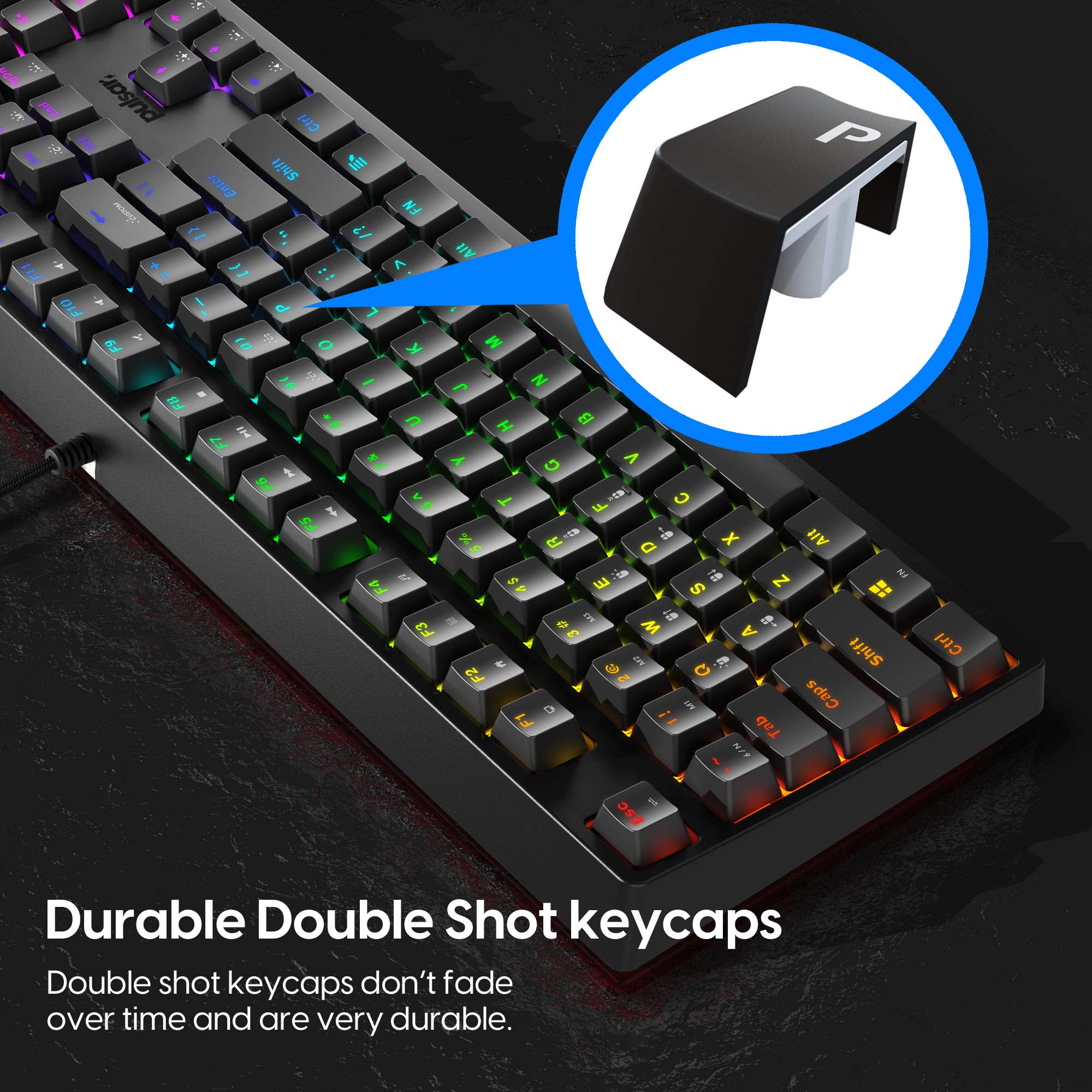 Pulsar Gaming Gears - PK101 Nova Optical PRO eSports Level Hot Swappable Super Fast Optical Mechanical Gaming Keyboard - 0.1ms Lag Free Waterproof RGB Backlit USB 104 Keys (Blue Clicky Optical Switch)