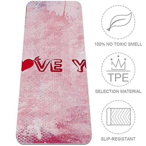 Yoga Mat, Yoga Mats for Home Workout, Workout Mat, Exercise Mats, Pilates Mat, Eiffel Tower I Love You