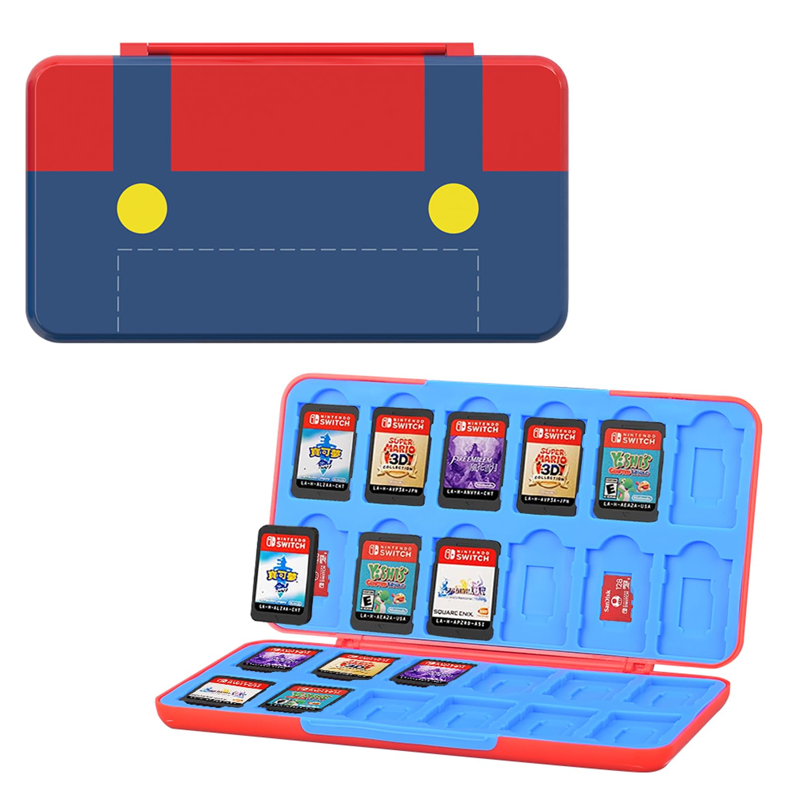VGBUS Switch Game Case Compatible with Nintendo Switch/Oled/Lite.Switch Game Case Holder for Nintendo Switch Game Card with 24 Game Card Storage. (Mario)