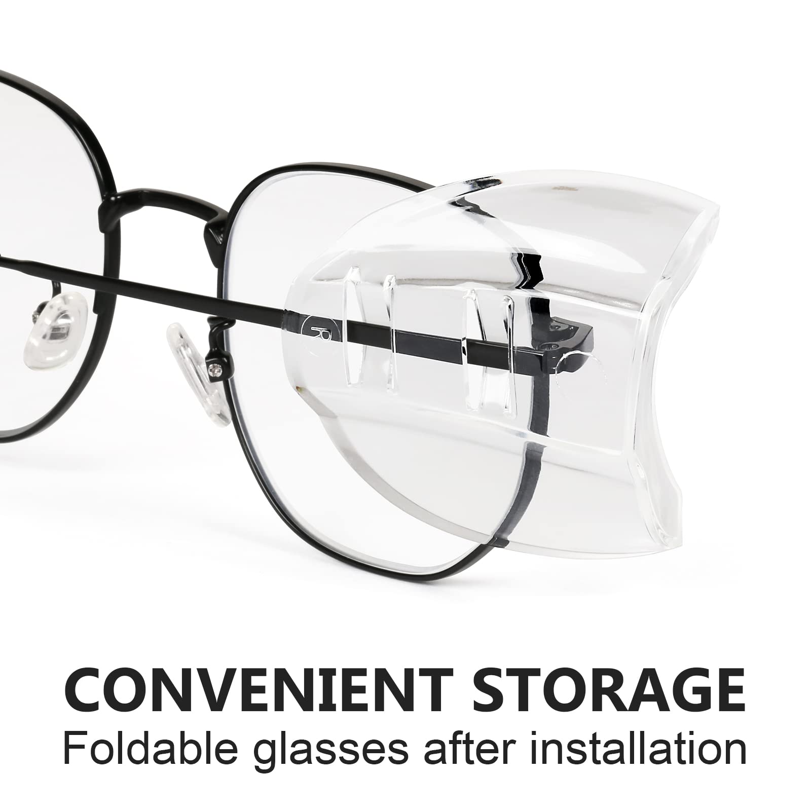 YunTuo 16 Pairs Eye Glasses Side Shields for Prescription Glasses, Slip on Clear Side Shield- Fits Small to Large Eyeglasses