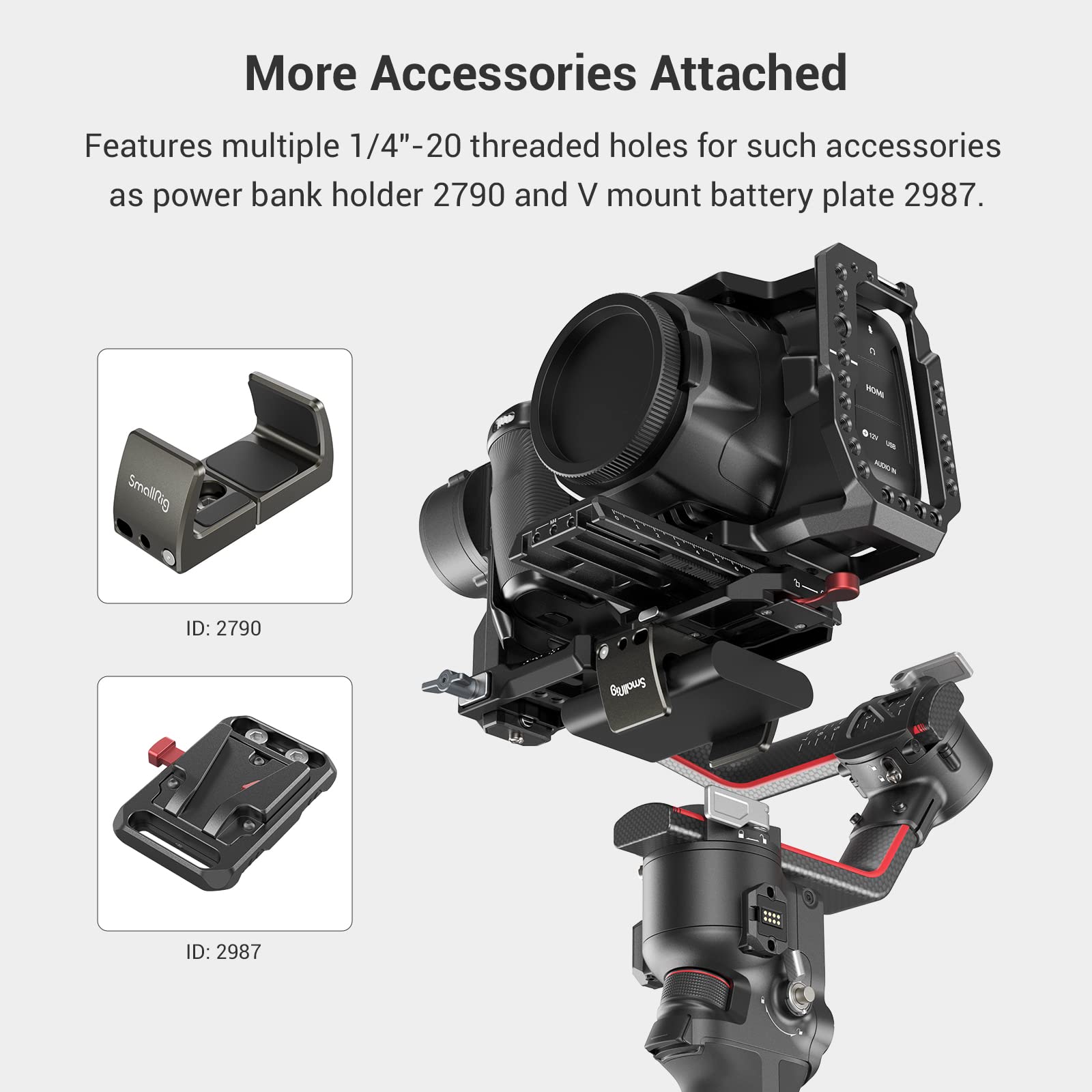 SmallRig Stretchable Baseplate Mounting Plate for DJI RS 2 / RS 3 / RS 3 Pro Gimbal - 3249