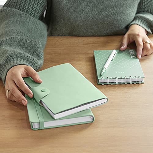 Spiral Coiled Everything Notepad - Thyme: Essentials. 72 Sheets of Quality Colored Paper in 6 Unique Designs. Sturdy Wrapped Greyboard Front and Back Covers by kikki.K