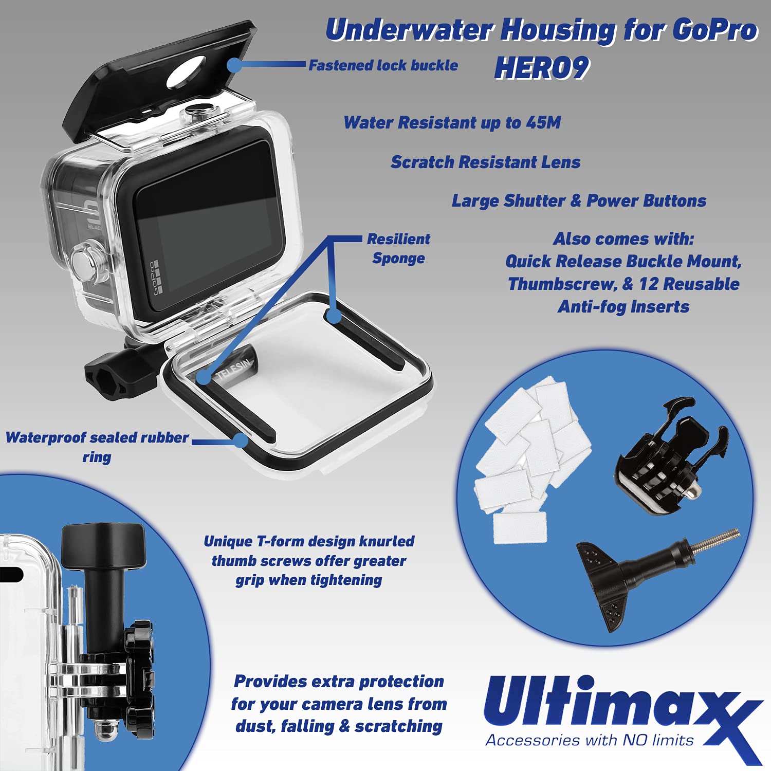 SSE GoPro HERO9 (Hero 9) Black with Deluxe Bundle - Includes: SanDisk Extreme PRO 64GB miniSDXC, Premium Hard Case for GoPro, Underwater Housing for HERO9, Floating “Bobber” Handle & Much More
