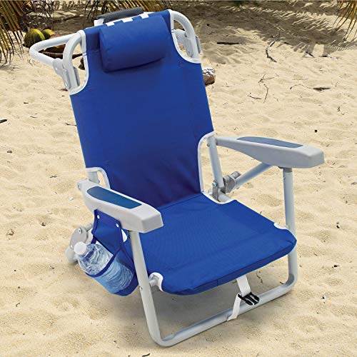 Rio Beach Kid's 5-Position Lay Flat Backpack Folding Beach Chair, Blue