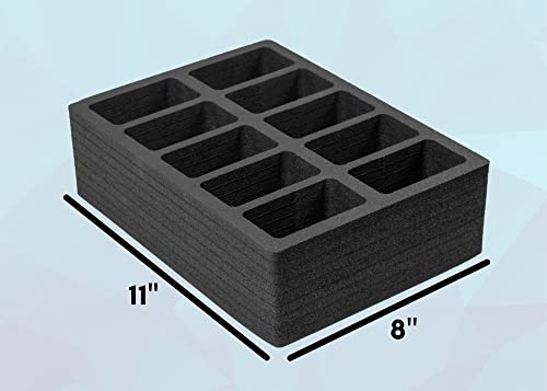 Polar Whale 2 Large Compact Organizer Stands Premium Durable Black Foam Tray Washable Waterproof Insert Storage for Home Bathroom Bedroom Cosmetic 11 x 8 x 3 Inches 10 Compartments
