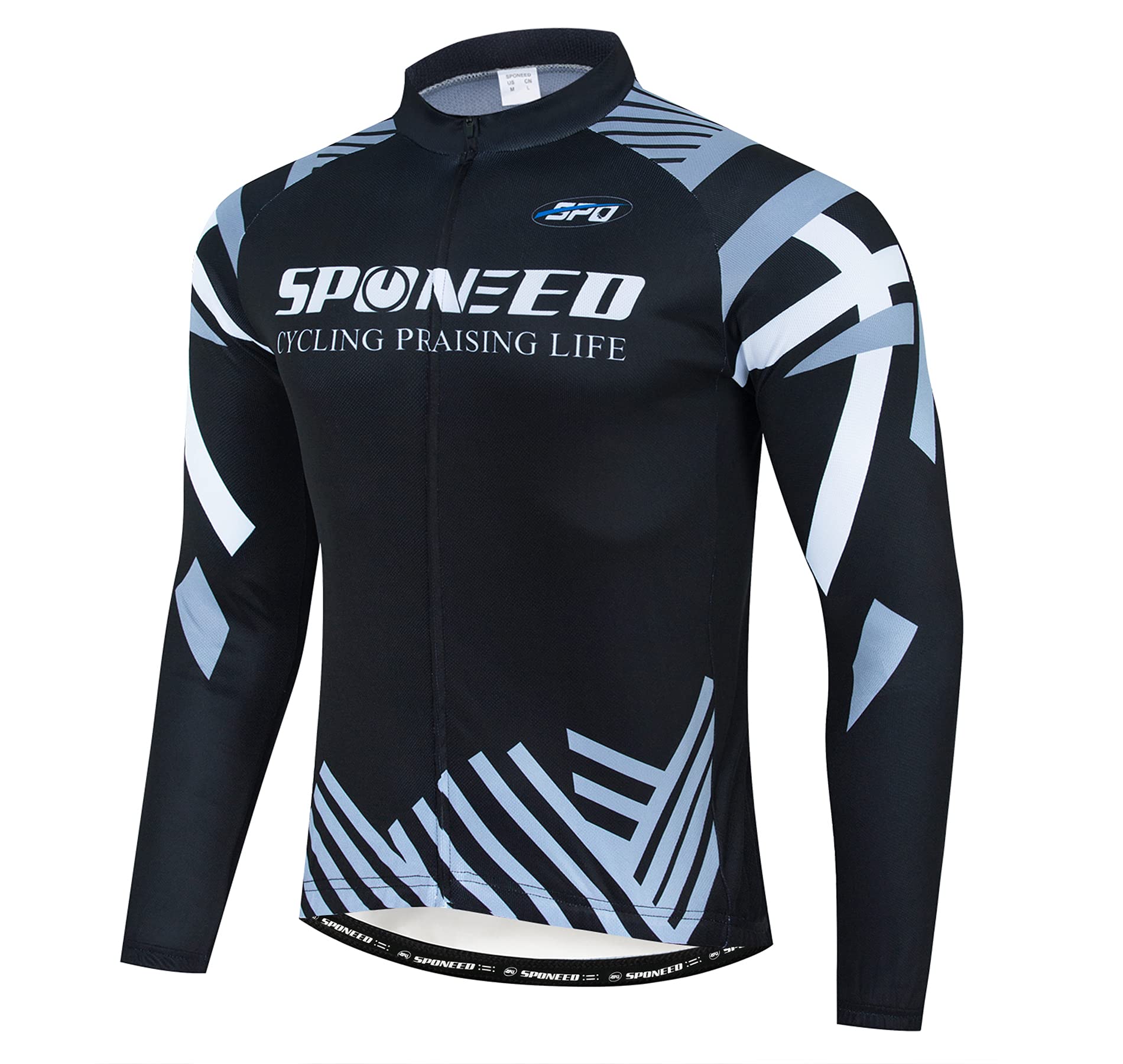 sponeed Bike Jersey for Men Cycling Shirts MTB Road Black XL
