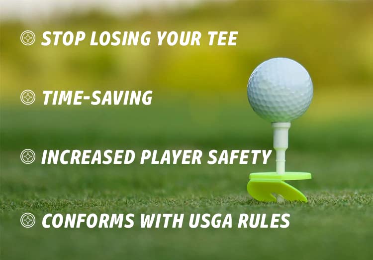 teefinder β Stop Losing Golf Tees, Time-Saving on Driving Range and Tee Off, Compatible with Standard tees, Plastic, Wood - Golf Gift, Accessories - Neon 4 Pack