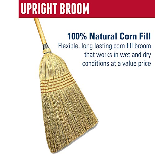 Weiler 44547 Household Upright Broom, Corn & Fiber Fill, 54" Overall Length (Pack of 12)