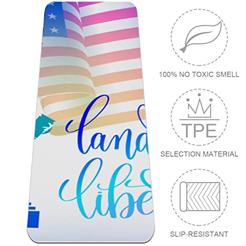 Yoga Mat, Yoga Mats for Home Workout, Workout Mat, Exercise Mats, Pilates Mat, Statue of Liberty American flag pattern