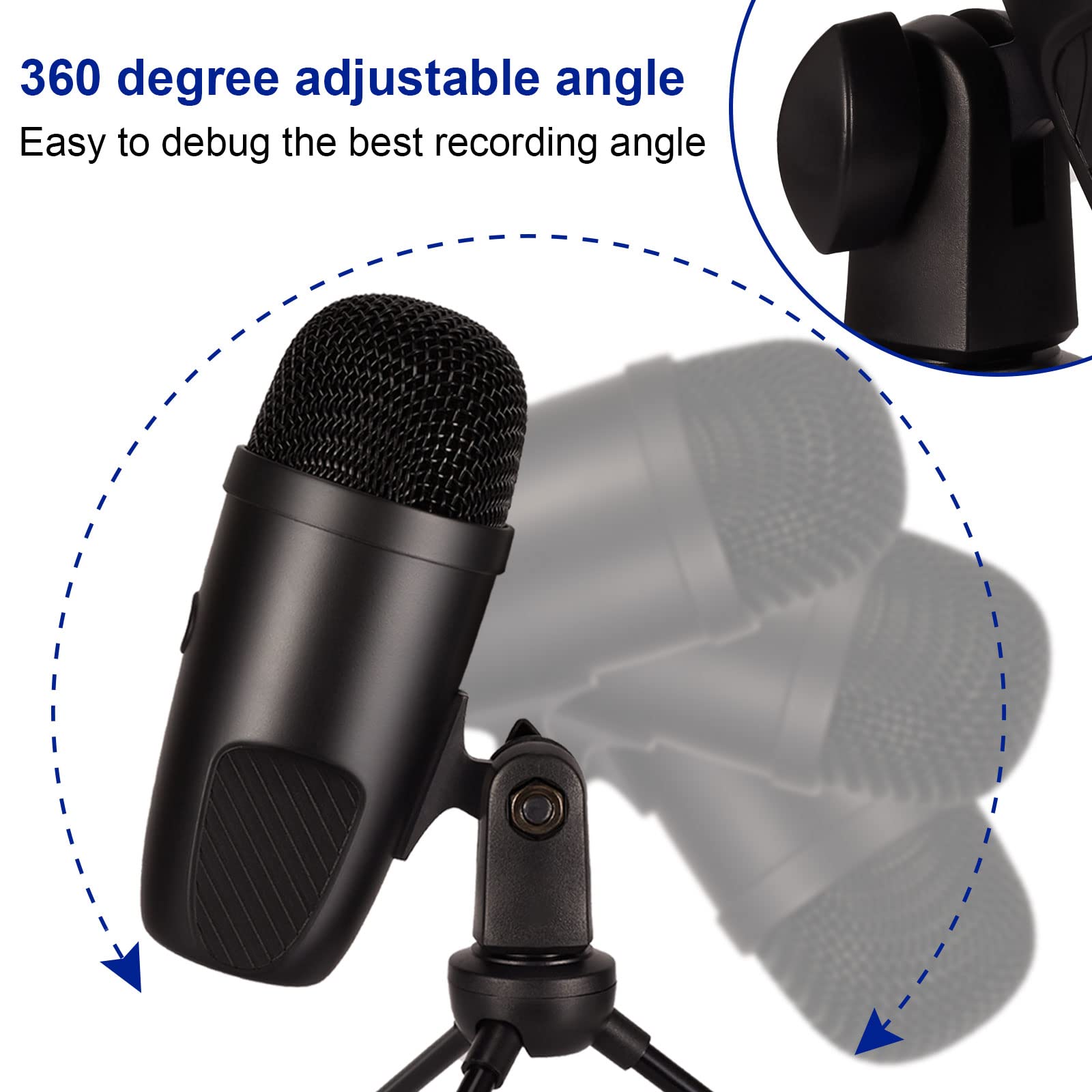 Tonshen USB Podcast Microphone Condenser Microphone for PC and Laptop Podcast Equipment Bundle Gaming Mic Studio Microphone for Singing, Vocal Recording, Streaming Supercardioid Pickup Pattern