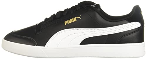 PUMA Mens Shuffle Sneaker, PUMA Mens Black-PUMA Mens White-PUMA Mens Team Gold, 10.5