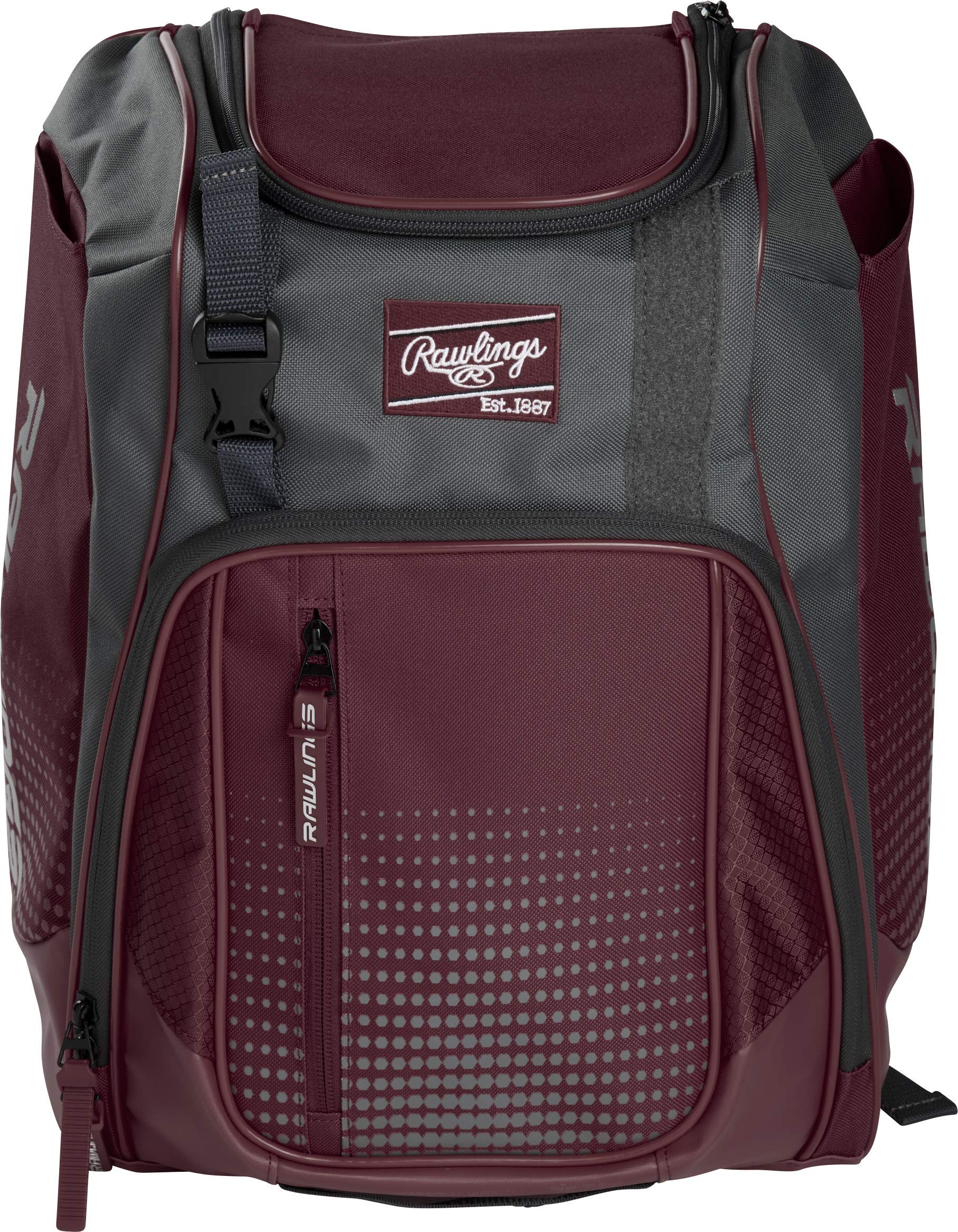 Rawlings | FRANCHISE Backpack Equipment Bag | Baseball / Softball | Maroon