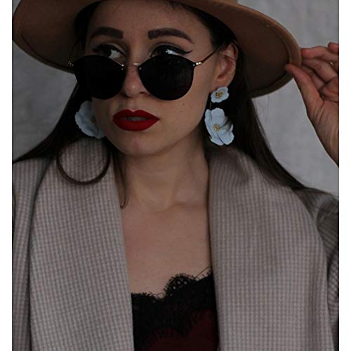 Metal Poppy Flower Dangle Earring- Matte Painted Dual Flower Floral Petal Tiered Drop for Women