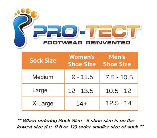 Pro-Tect Copper & Merino Wool Over the Calf Boot Sock Moisture-Wicking, Temperature Regulating, Made in the USA, (1-Pair) (Large, Grey/Orange)
