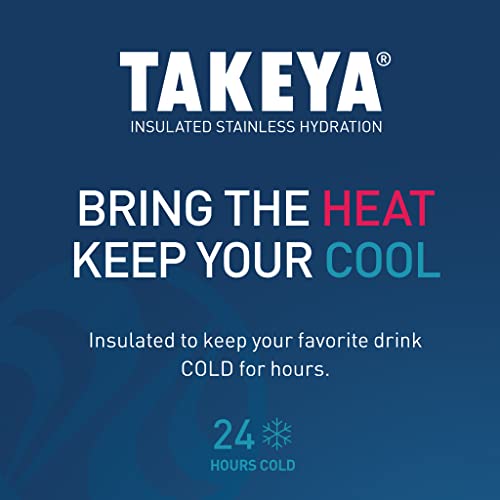 Takeya Actives Kids Insulated Stainless Steel Kids Water Bottle with Straw Lid, 14 Ounce, Blush Monochrome
