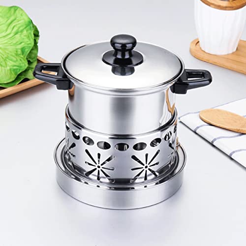 SEASD Chinese Style Stainless Steel Small Hot Pot Individual Hotel Restaurant Buffet Chafing Dish Picnic Utensils