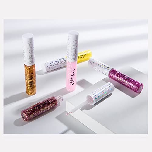 Quxunzzz Liquid Glitter Eyeshadow,Liquid Glitter Eyeliner Metallic Glitter Shimmer Eye Looks Waterproof Long Lasting Quick-Drying Sparkling Eye Shadow Makeup euphoria makeup 02