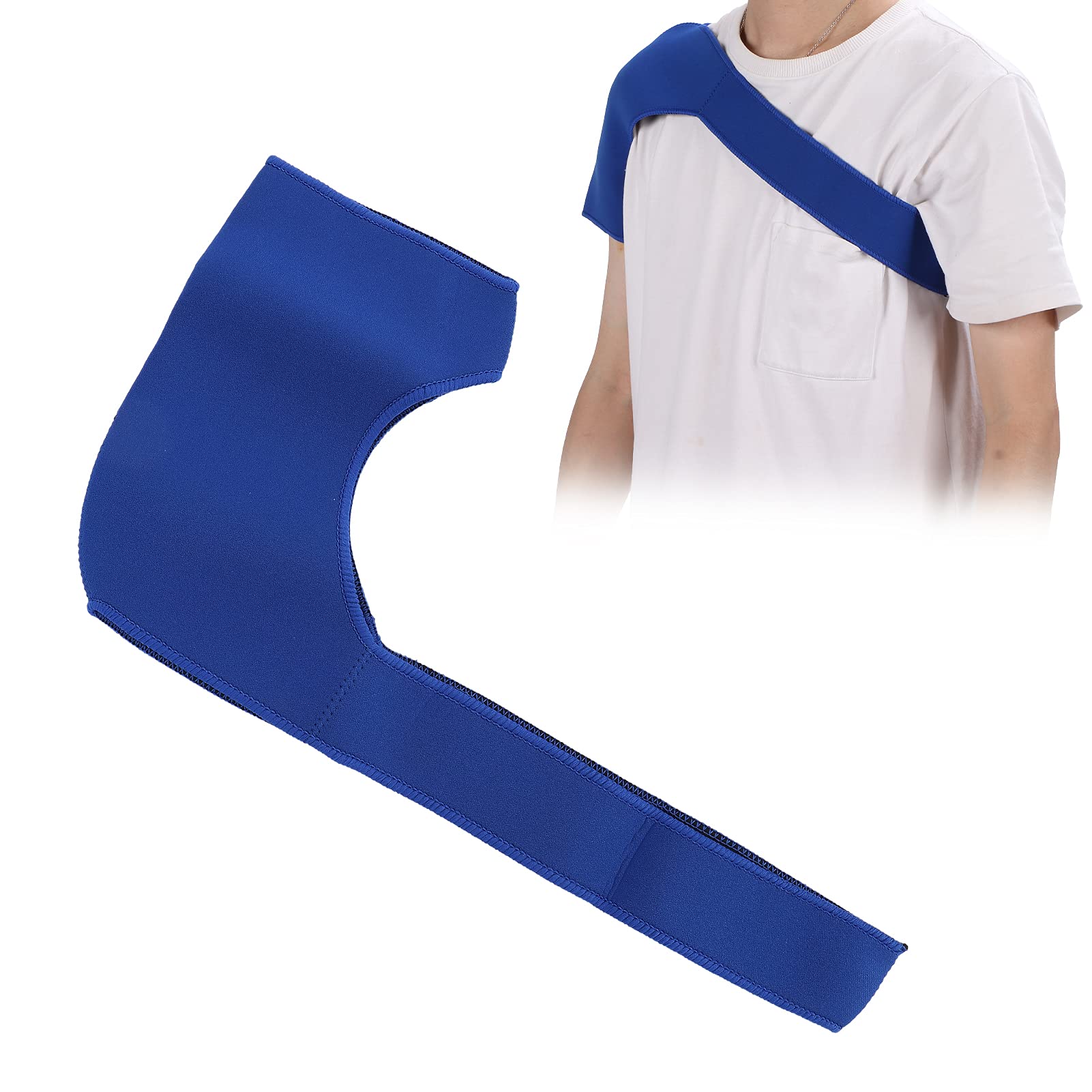 Shoulder Brace for Men and Women, Rubber Sponge Orthopedic Care Compression Sleeve for Torn Rotator Cuff, Dislocated AC Joint, and Other Injuries(Blue)