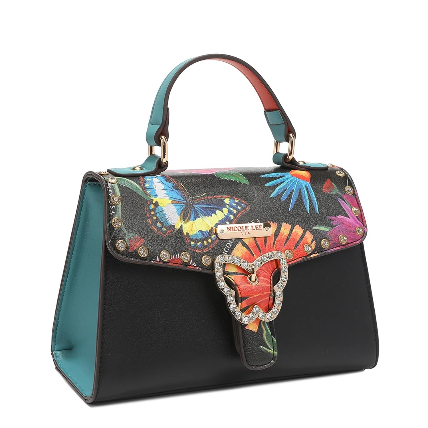 Nicole Lee Butter Flower Black Crossbody