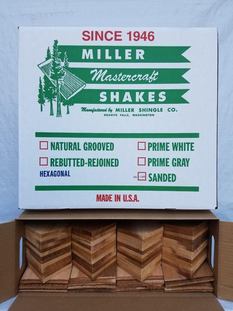 Miller Shingle MasterCut Hexagonal Decorative Cedar Shingles 104 Pieces