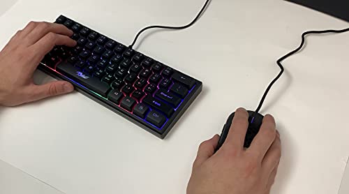 ROGUE Silent 60% Gaming Keyboard, RGB Backlit Ultra-Compact Mini Keyboard, Quiet Ergonomic Water-Resistant Mechanical Feeling Keyboard for PC, MAC, PS4, Xbox ONE