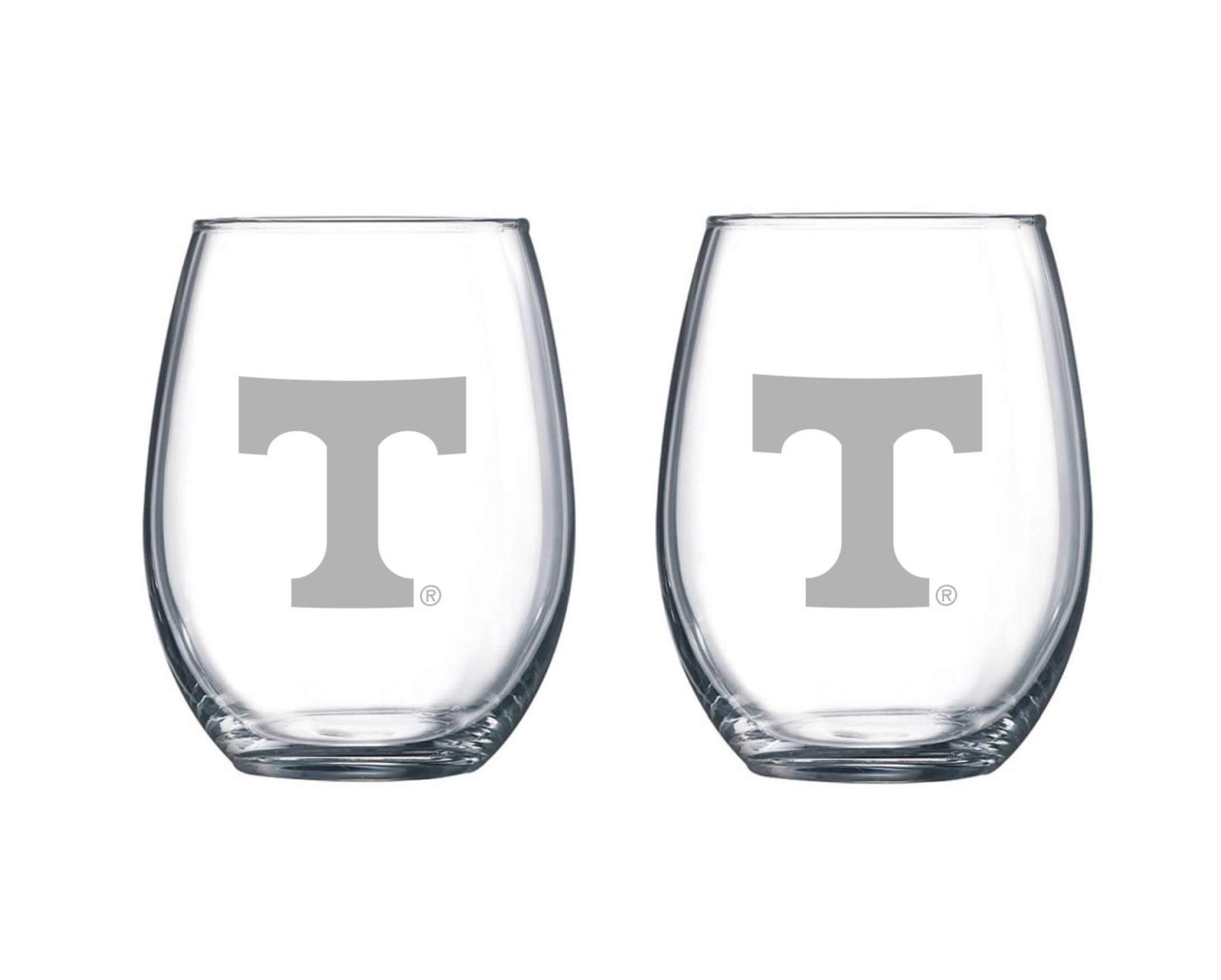 RFSJ Etched Satin Frost Logo Wine or Beverage Glass Set of 2 (Tennessee)
