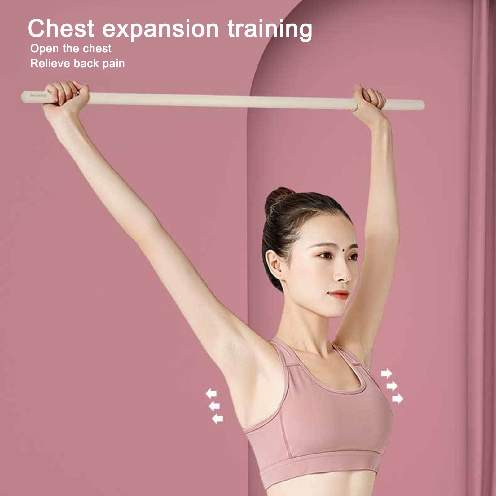 Yoga Sticks, Multipurpose Wooden Yoga Pranayama Stick Stretching Tool Posture Corrector, 19.7in Multipurpose Humpback Posture Correction Stick for Adult Child Training Home Fitness