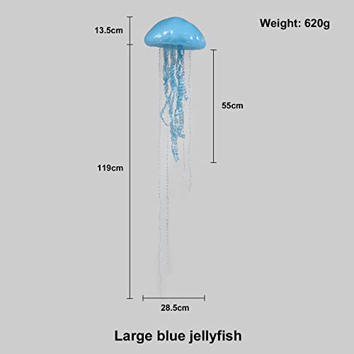 O&M Hanging Jellyfish Decoration, Marine Theme Birthday Party Decorations, Shop Window Supplies, Aquarium Props (Small, Blue)