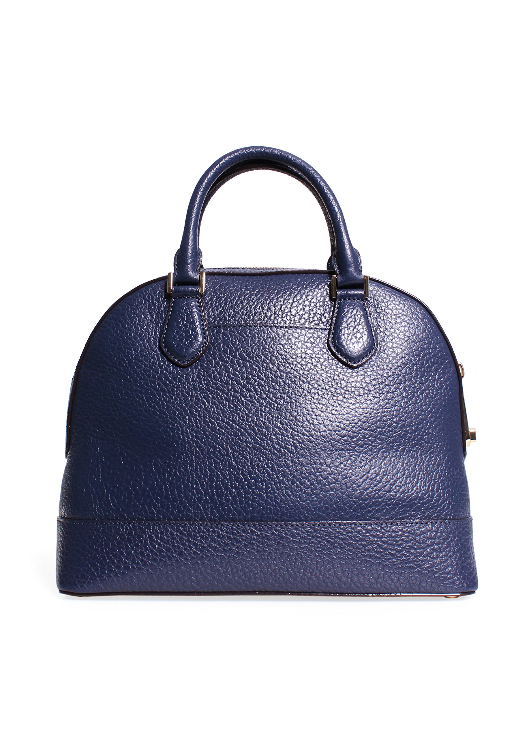 Michael Kors Smythe Large Dome Satchel NAVY/GOLD