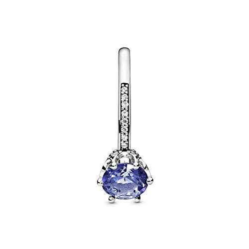 PANDORA Blue Sparkling Crown 925 Sterling Silver Ring, Size: EUR-58, US-8.5-198289NSWB-58