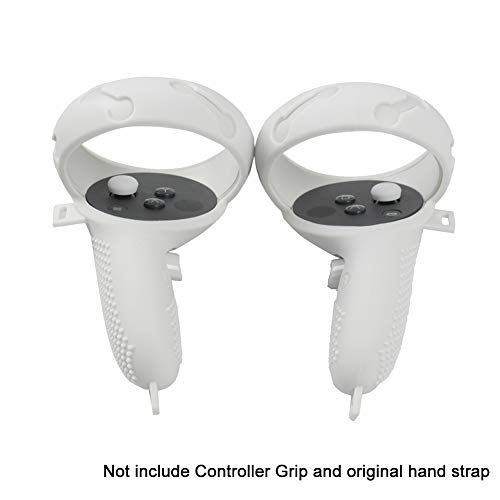 Touch Controller Grip Cove Case for Oculus Quest 2, Anti-Throw Handle Protective Sleeve with Controller Cover and Knuckle Strap(Gray White)