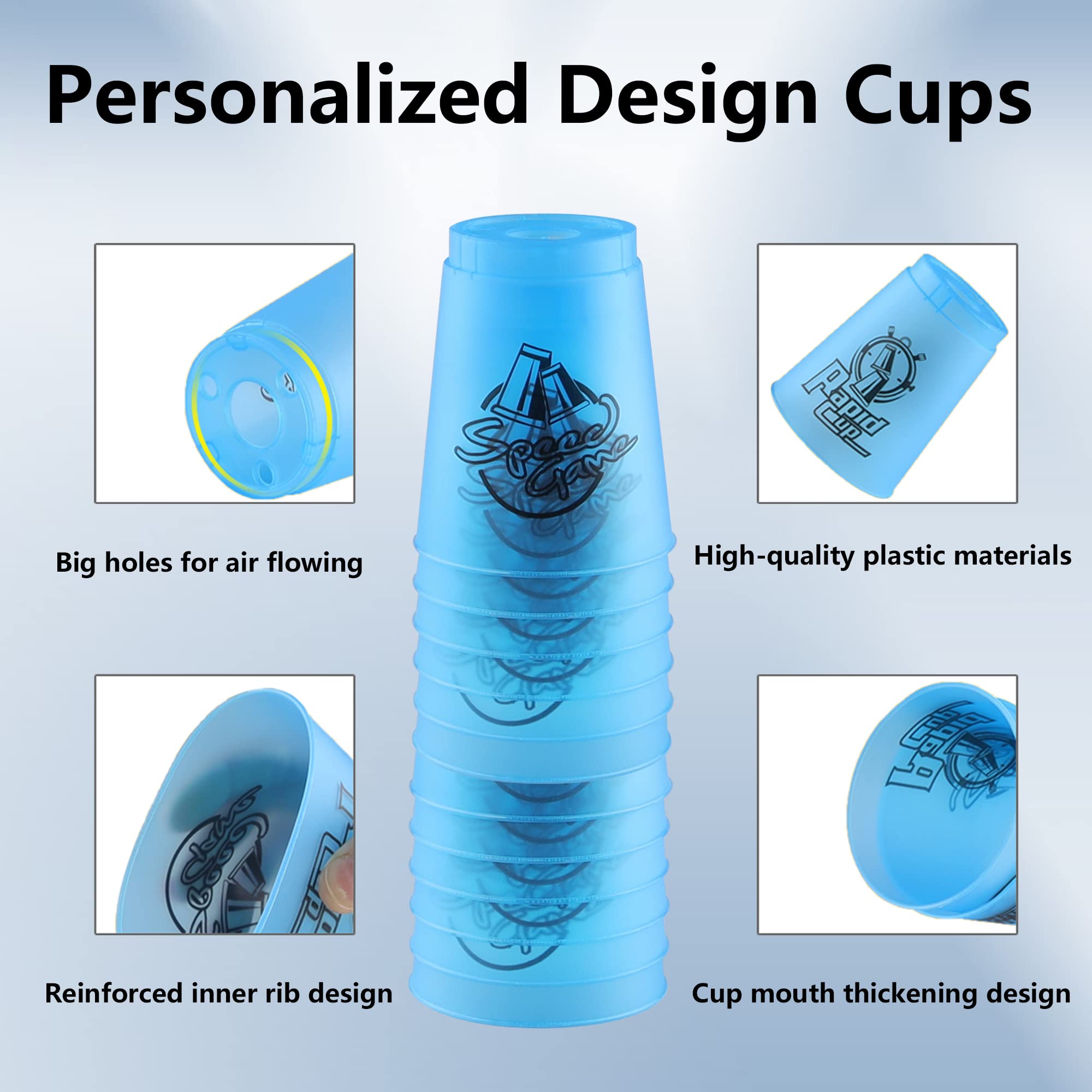 VIKEDIWZL Quick Stack Cups Game, 24pcs Sport Stacking Cups Game Set Sports Training Game for Boys Girls Kids Stacking Cups Travel Party Challenge Competition Classic Family Game Great Gift
