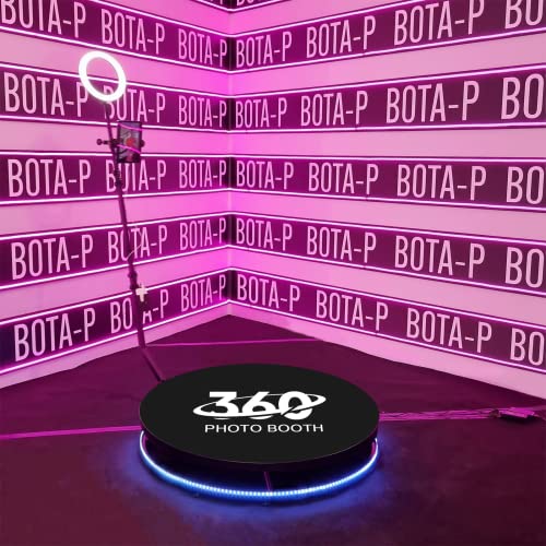 Peepoleck 360 Photo Booth Machine 80cm with Flight Case, 360 Degree Rotating Camera Booth, Logo Customization, 3 People Stand on Remote Control Automatic Spin for Parties 31.5''
