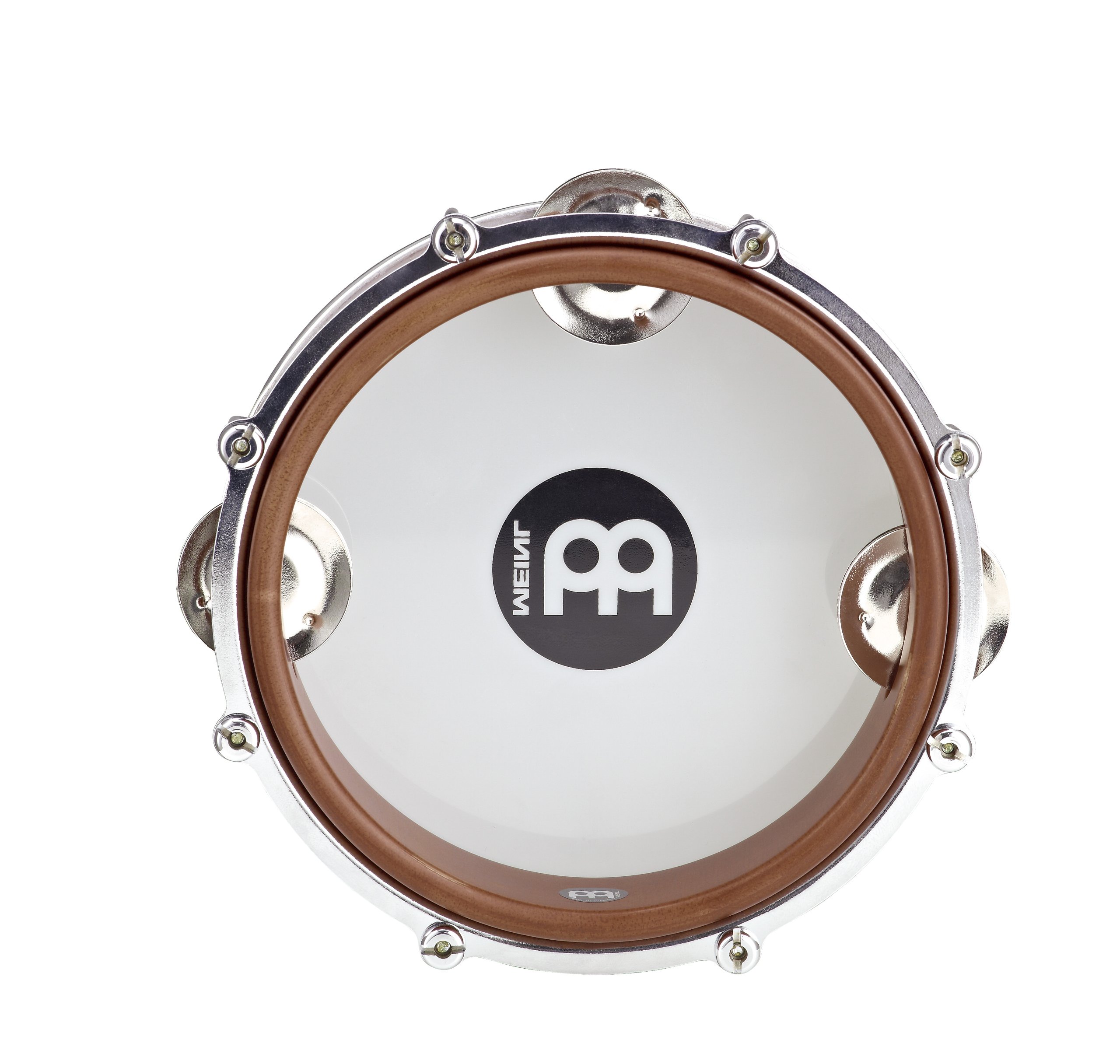 Meinl Percussion Tampeiro with Hardwood Shell and Floatune Tuning System, NOT Made in China, Three Pairs of Steel Jingles and Synthetic Head, Antique Brown, (TP06AB-M)