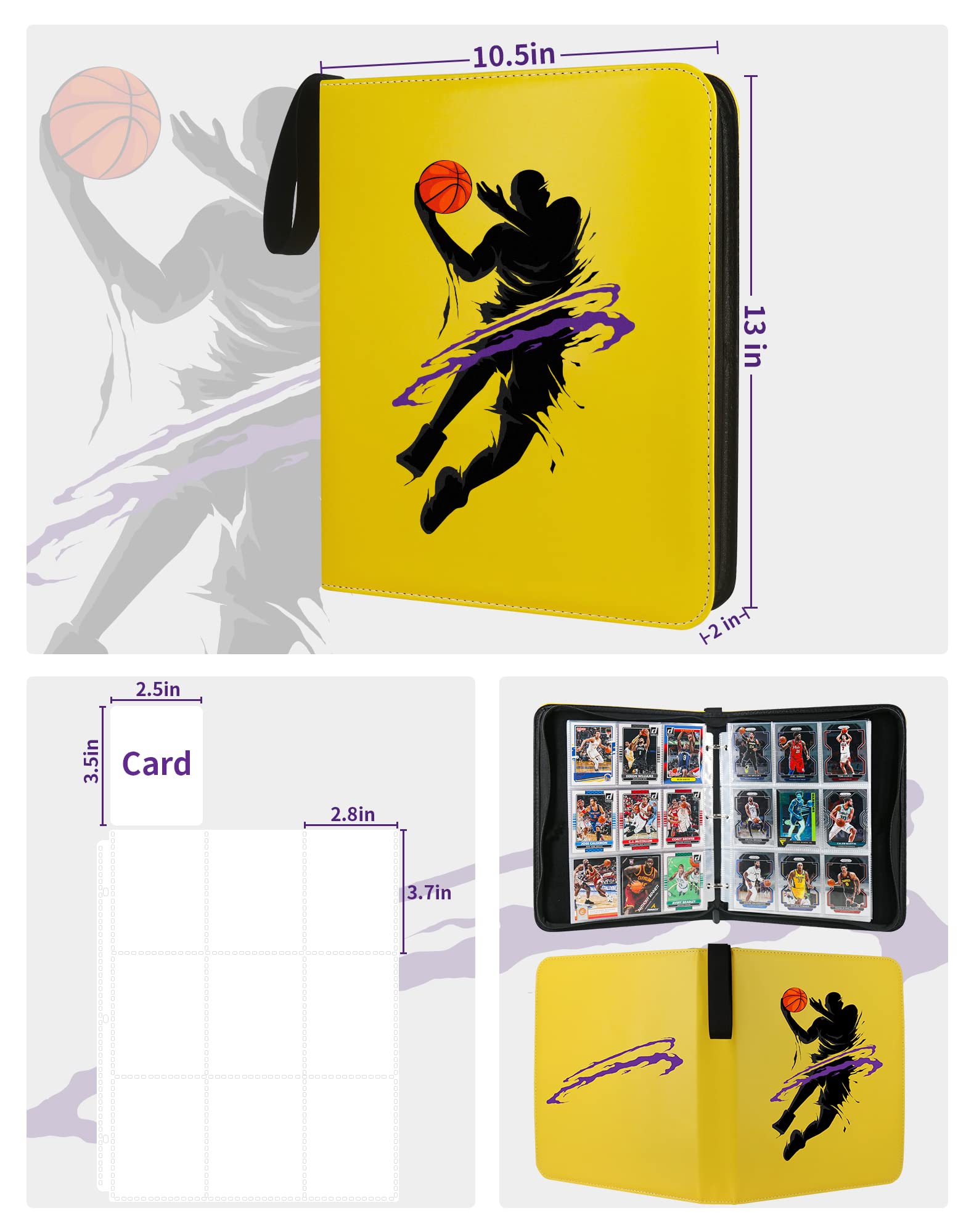ZLCA Trading Card Binder 9 Pokect Football Card Binder Album (FTB001-1)