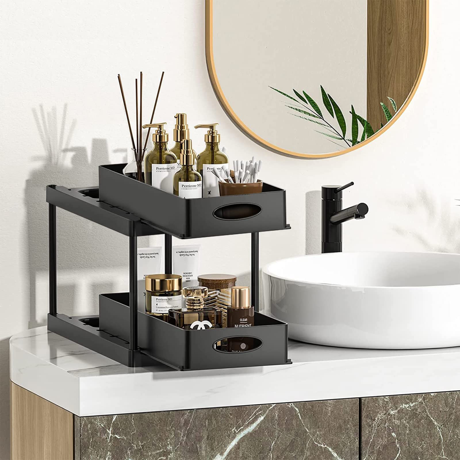 Under Sink Organizers and Storage 2 Tier Multi-purpose Sliding Under Cabinet Organizers and Storage Bathroom Cabinet Organizer Under Cabinet Basket