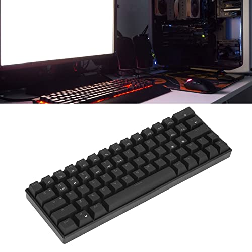 Yoidesu Wireless Mechanical Gaming Keyboard, 64 Keys Monochromatic White Light Wireless Mechanical Keyboard 3 Modes 2.4G/BT 3.0, 5.0/Type c Wired Gaming Keyboard(Red Switch)