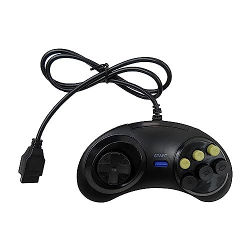 Vicue 2 X Black 6 Button Game Controller for SEGA Genesis Gaming System